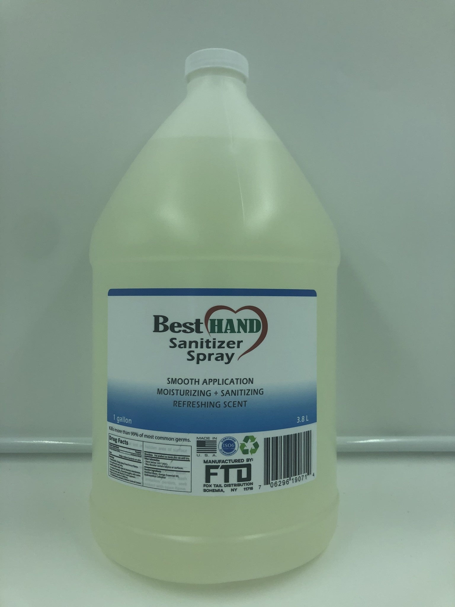 Hand and Surface Sanitizer Spray 1 Gallon by Best Hand Sanitizer ...